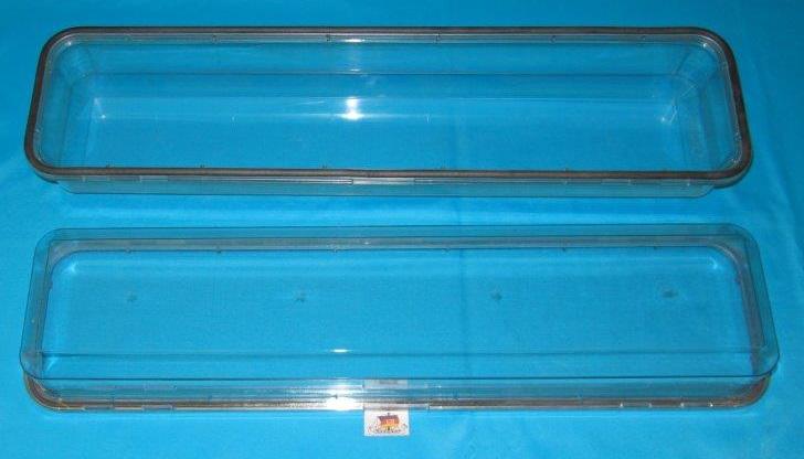 Diffuser 2x 18/20W H=90mm polycarbonate clear w. rubber ring